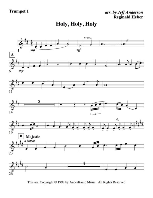 Holy, Holy, Holy – brass quintet - AnderKamp Music